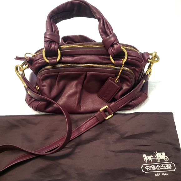 Coach | Bags | Rare Coach Womens Burgundy Leather Bag | Poshmark